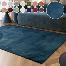Esprit Hochflor-Teppich &raquo;Alice ESP-4377, Kunstfell&laquo; rechteckig 25 mm H&ouml;he Kaninchenfell-Haptik, besonders weich und dicht, f&uuml;r alle R&auml;ume blau Kunstfaser B :