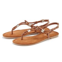 Vivance Damen Sandale &raquo;Sommerschuh&laquo; Zehentrenner, Sommerschuh, Sandalette mit raffinierten Riemchen braun 40
