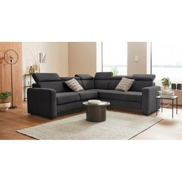 Sit & More sit&more Ecksofa &raquo;Bologna L-Form&laquo; Kopfteilverstellung, wahlweise mit Schlaffunktion und Schubkasten braun B/H/T: 247cm x 84cm x 227cm, Chenille, 