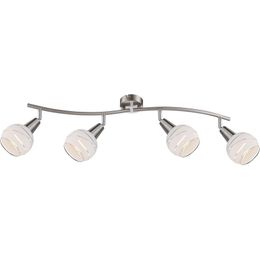 Globo LIGHTING LED Deckenstrahler &raquo;ELLIOTT&laquo; E14 1 Stk. Warmwei&szlig; Deckenspot, beweglich, Glas satiniert, Wohnzimmer, Flur silber 1 Stk.