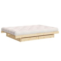 Karup Design Bettgestell &raquo;Kanso Bed, Stauraumbett, Bett mit oder ohne Schubladen&laquo; Bett mit/ohne Schubladen, inkl Lattenrost, FSC zertifiert beige Liegefl&auml;che L&auml;nge