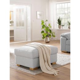 OTTO home Hocker &raquo;Ventura&laquo; silber Struktur (100% Polyester);Luxus-Microfaser (90% Polyester, 10% Polyamid);Luxus-Microfaser in Lederoptik (100% 