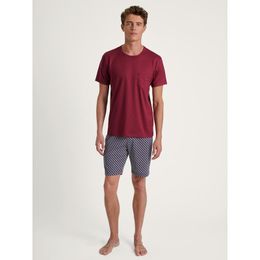 Calida Herren Calida Pyjama &raquo;Relax Imprint&laquo; 2 tlg. mit elastischem Hosenbund rot XXL (58/60)
