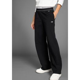 Kangaroos Damen Kangaroos Jerseyhose Wide-Leg mit Logobund schwarz-wei&szlig; 40, N-Gr