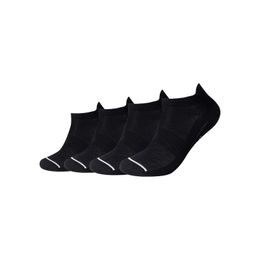 Camano Damen Sneakersocken &raquo;function&laquo; 4 Paar tlg. mit Micro-Pl&uuml;sch an Ferse und Zehen schwarz 35-38