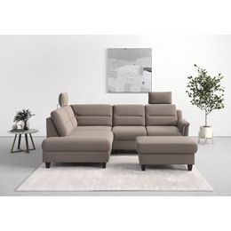 Sit & More sit&more Ecksofa &raquo;Far&ouml; L-Form&laquo; inklusive Federkern, wahlweise mit Schlaffunktion und Bettkasten grau B/H/T: 251cm x 90cm x 187cm, Luxus-Microfaser 