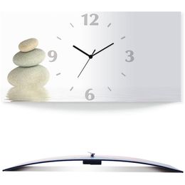 Artland Wanduhr &raquo;Zen Friede&laquo; wahlweise mit Quarz- oder Funkuhrwerk, lautlos ohne Tickger&auml;usche wei&szlig; B/H/T: 60cm x 30cm x 0,3cm, Funkuhr
