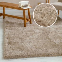 OTTO home Hochflor-Teppich &raquo;Josetta, auch als L&auml;ufer erh&auml;ltlich&laquo; rechteckig 50 mm H&ouml;he Langflor, Shaggy, dichter weicher Hochflor, uni farben, 