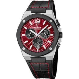 Festina Herren Chronograph &raquo;Vallee&laquo; Quarzuhr, Armbanduhr, Herrenuhr, Swiss Made, Lederarmband, analog, Tag Einheitsgr&ouml;&szlig;e