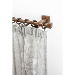 Garesa Gardinenstange &raquo;CUBUS&laquo; &Oslash; 20 mm 1 l&auml;ufig-l&auml;ufig Wunschma&szlig;l&auml;nge Vorhanggarnitur, verl&auml;ngerbar, Endkappe, mit Ringe braun Holzwerkstoff B/L: 400cm
