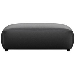 FLEXLUX Pouf &raquo;Lucera&laquo; modern & anschmiegsam, Kaltschaum, Stahl-Wellenunterfederung schwarz Kunststoff B/H/T: 104cm x 41cm x 82cm, Echtleder