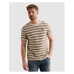 PME-Legend PME LEGEND Herren T-Shirt, braun, Gr. XL, gestreift, Jersey, Obermaterial: 60% Baumwolle, 40% Polyester, Shirts, in melierter Optik