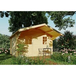 Kiehn-Holz Gartenhaus &raquo;Finkenberg&laquo; beige Holzwerkstoff Fu&szlig;boden im Gartenhaus, Dachschindeln