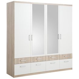 Priess Kleiderschrank wei&szlig; Holzwerkstoff B/H/T: 185cm x 193cm x 56cm, T&uuml;ren: 4 Stk.