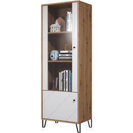 Home Affaire Standvitrine &raquo;Tarragona&laquo; Standvitrine mit 2 T&uuml;ren - (B/T/H) 63/40/172 cm braun Artisan Eiche Melamin, B/H/T: 63cm x 172cm x 40cm, T&uuml;ren: 