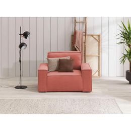 OTTO home Sessel &raquo;SHERWOOD Samtvelours Love-Seat&laquo; passend zur Polster-Serie SHERWOOD rot 100% Polyester Samtvelours, B/H/T: 120cm x 85cm x 86cm