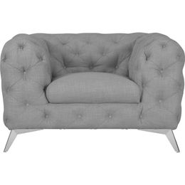 Home Affaire Chesterfield-Sessel &raquo;Glynis Sessel&laquo; aufw&auml;ndige Knopfheftung, moderne Chesterfield Optik, Fu&szlig;farbe w&auml;hlbar grau Struktur (100% Polyester);