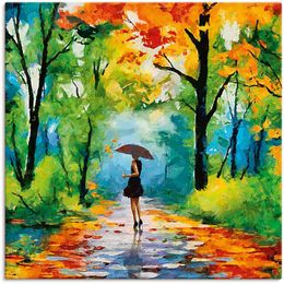 Artland Wandbild &raquo;Herbstlicher Spaziergang im Park&laquo; Vier Jahreszeiten Bilder 1 Stk. tlg. als Alubild, Leinwandbild, Poster in verschied. Gr&ouml;&szlig;en bunt B/H/T: 
