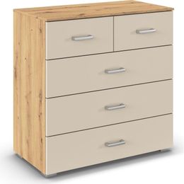 Rauch Kommode &raquo;Gamma&laquo; Breite 80 cm / H&ouml;he 81 cm, verschiedene Griffvarianten/-Farben, mit f&uuml;nf ger&auml;umigen Schubladen in verschiedenen Gr&ouml;&szlig;en MADE IN 