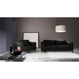 Trendmanufaktur Sessel &raquo;Luzi, Loungesessel, modern mit extra hohen F&uuml;&szlig;en&laquo; Designsessel mit tollem Sitzkomfort, Metallf&uuml;&szlig;e schwarz, Breite 96 cm braun 