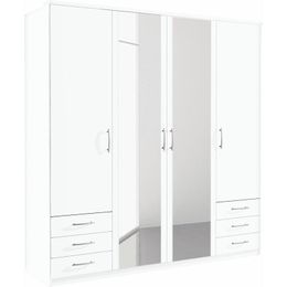 Priess Kleiderschrank &raquo;Husum&laquo; mit dekorativen Kranz, wahlweise mit Schubk&auml;sten wei&szlig; Holzwerkstoff B/H/T: 185cm x 196cm x 57cm, Schubladen: 6 Stk. 