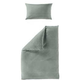 Bierbaum Bettw&auml;sche &raquo;4134&laquo; 2 Stk. Premium Mako-Satin Seersucker, 100 % Baumwolle, b&uuml;gelfrei gr&uuml;n Seersucker, Obermaterial: 100% Baumwolle B/L: 155cm x
