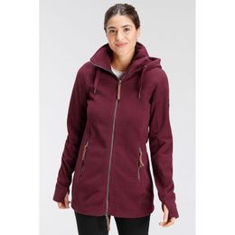 Polarino Damen Fleecejacke mit Kapuze aus Fleece, atmungsaktiv, schnell trocknend rot 42