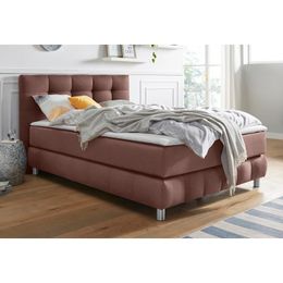 Home Affaire Boxspringbett &raquo;Salo&laquo; incl. Topper, 6 Breiten, 2 H&auml;rtegrade, TFK auch in H&auml;rtegrad 4 braun Struktur (100% Polyester);Bezug der 