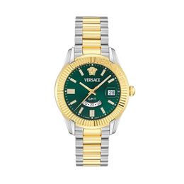 Versace Herren Quarzuhr &raquo;APODIS&laquo; Armbanduhr, Herrenuhr, Swiss Made, Edelstahlarmband, analog, GMT gold Einheitsgr&ouml;&szlig;e