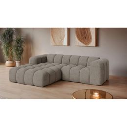 OTTO home Ecksofa &raquo;KALLIE L-Form, 248 cm - OTTO. Verl&auml;ssliche Qualit&auml;t.&laquo; Bubble Optik, moderne Steppung, hoher Sitzkomfort beige 100% Polyester B/H/T: