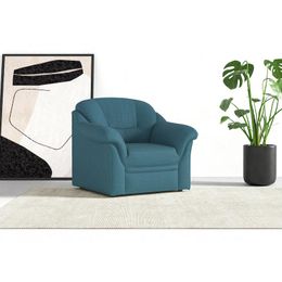 DOMO collection Sessel &raquo;Montana komfortabel und zeitlos, bequeme Armlehnen&laquo; blau 92% Polyester, 8% Nylon Struktur weich, B/H/T: 98cm x 84cm x 82cm