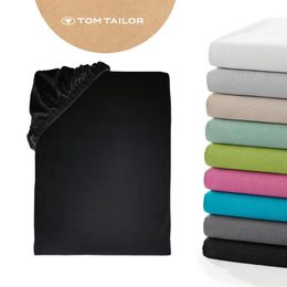 Tom Tailor HOME Spannbettlaken &raquo;Tom Tailor Jersey&laquo; ab Gr&ouml;&szlig;e 90x200 cm, Laken in hochwertiger Jersey Qualit&auml;t schwarz Jersey, Obermaterial: 100% 