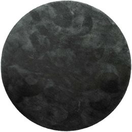 Teppich &raquo;Pisa&laquo; rund 25 mm H&ouml;he Hochflor, Microfaser, uni, weich, Shaggy, Wohnzimmer, Schlafzimmer grau Polyester &Oslash; 200cm 1 Stk., 25mm, &Oslash; 200cm