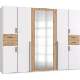 wimex Dreht&uuml;renschrank &raquo;Vegas&laquo; inklusive Passepartout-Rahmen, mit Spiegelt&uuml;ren und Schubladen wei&szlig; Holzwerkstoff B/H/T: 273cm x 210cm x 58cm, Schubladen: 4 