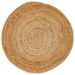 LUXOR living Teppich &raquo;Mamda 2, Juteteppich&laquo; rund 6 mm H&ouml;he Flachgewebe, handgeflochten, Flecht Design, Naturfaser, Boho-Style beige Jute &Oslash; 80cm 1 Stk.