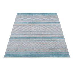 OCI DIE TEPPICHMARKE Teppich &raquo;FARBEN MASTER&laquo; rechteckig 7 mm H&ouml;he Klassisches Muster, eingefasst, in 3-D-Optik, mit Fransen blau Polyester B : 240cm 1