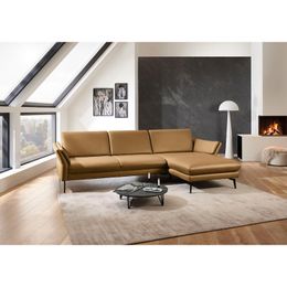 Die PlanBar Ecksofa &raquo;PN-EM23050, L-Form, Breite 289 cm&laquo; Optional mit Echtleder-R&uuml;cken, Kopfst&uuml;tze, Sitz- und Armverstellung braun B/H/T: 289cm x 180cm