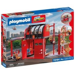 Playmobil Konstruktions-Spielset &raquo;Gro&szlig;e Feuerwehrstation (72191), City Action&laquo; Made in Germany rot Einheitsgr&ouml;&szlig;e Konstruktions-Spielset