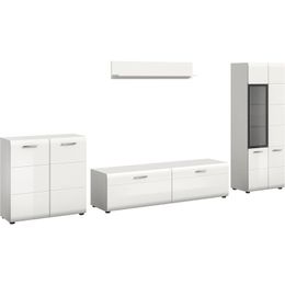 Home Affaire Wohnwand &raquo;FLORENZ, 4-teilige Wohn-Kombination, hochwertige MDF-Front&laquo; Set, Set, best. aus: 1 Kommode, 1 Lowboard, 1 Vitrine, 1 Wandboard,