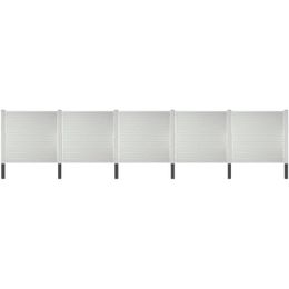 TETZNER & JENTZSCH Sichtschutzelement &raquo;LAREDO 3&laquo; Nie wieder streichen. Wei&szlig;e PVC-Kunststoffz&auml;une wei&szlig; Aluminium, Polyvinylchlorid (PVC) H/L: 180cm x 9,54m, Pfosten: 6 