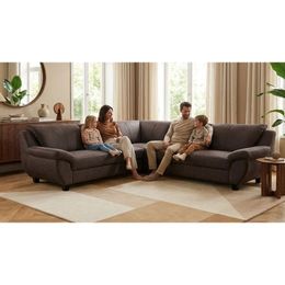 OTTO home Ecksofa &raquo;Sillkeborg 251 x 251 cm, formsch&ouml;nes Sofa mit dunklen F&uuml;&szlig;en&laquo; aus haustierfreundlichem Pet Friendly Bezug braun 100% Polyester B/H/T
