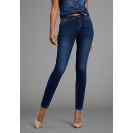 Arizona Damen Skinny-fit-Jeans &raquo;Ultra-Stretch&laquo; extra-enger Beinverlauf, normale Leibh&ouml;he, mit Eingrifftaschen blau 38, N-Gr