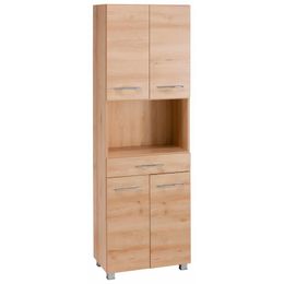 Welltime Hochschrank &raquo;Portofino&laquo; braun B/H/T: 60cm x 185cm x 35cm, Schubladen: 1 Stk. T&uuml;ren: 4 Stk.
