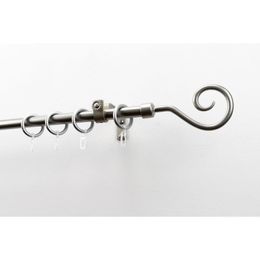Garesa Gardinenstange &raquo;Clara&laquo; &Oslash; 16 mm 1 l&auml;ufig-l&auml;ufig Wunschma&szlig;l&auml;nge Vorhanggarnitur, mit Ringe und Haken, verl&auml;ngerbar grau Kunststoff, Metall B/L: 