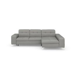 Sit & More sit&more Ecksofa &raquo;Baviene L-Form&laquo; inklusive Sitztiefenverstellung & Federkern, optional Schlaffunktion silber B/H/T: 286cm x 92cm x 176cm, Luxus-