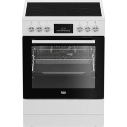 Beko Elektro-Standherd &raquo;FBM67320WS&laquo; mit Teleskopauszug nachr&uuml;stbar SteamShine &ndash; Die Dampfreinigung des Backofens schwarz-wei&szlig; Restw&auml;rmeanzeige erh&ouml;ht 