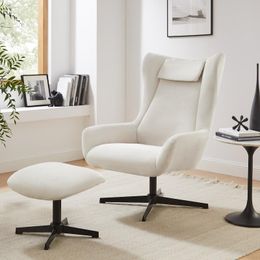 Salesfever Sessel &raquo;Savannah Bequemer Sessel&laquo; Set, 2 Stk. tlg. mit Drehfunktion beige Cordstoff (92% Polyester, 8% Polyamid), Metall Cord, Sessel und 