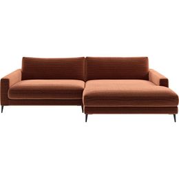 Home Affaire Ecksofa &raquo;Downtown, B/T/H: 272/190/84 cm L-Form&laquo; weicher Sitzkomfort auch in Cord und Boucl&eacute;, incl. Zierkissen braun 100% Polyester B/H/T: