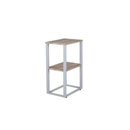 Nachttisch &raquo;Rise, schmaler Nachttisch in heller Eschenoptik, 45 &times; 30 cm&laquo; Schlafzimmertisch, MDF, Papierlaminat, Metallrahmen, schlank, urban B/H/T: 