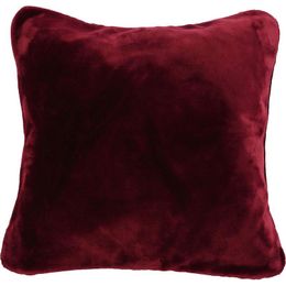 G&ouml;zze Dekokissen &raquo;Premium Cashmere-Feeling Kissen&laquo; 50x50cm,passend zur Premium Cashmere-Feeling Decke,Kissenh&uuml;lle&F&uuml;llung rot Polyester B/L: 50cm x 50cm, 1 
